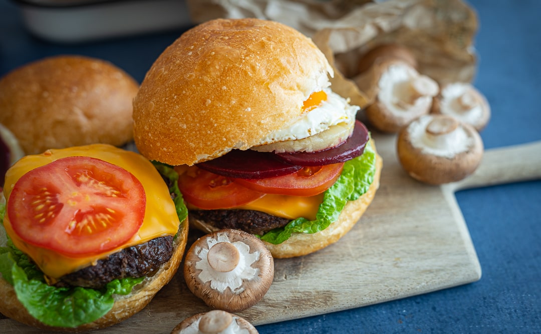 Beef & Mushroom Blended Burger with The Lot | Blenditarian