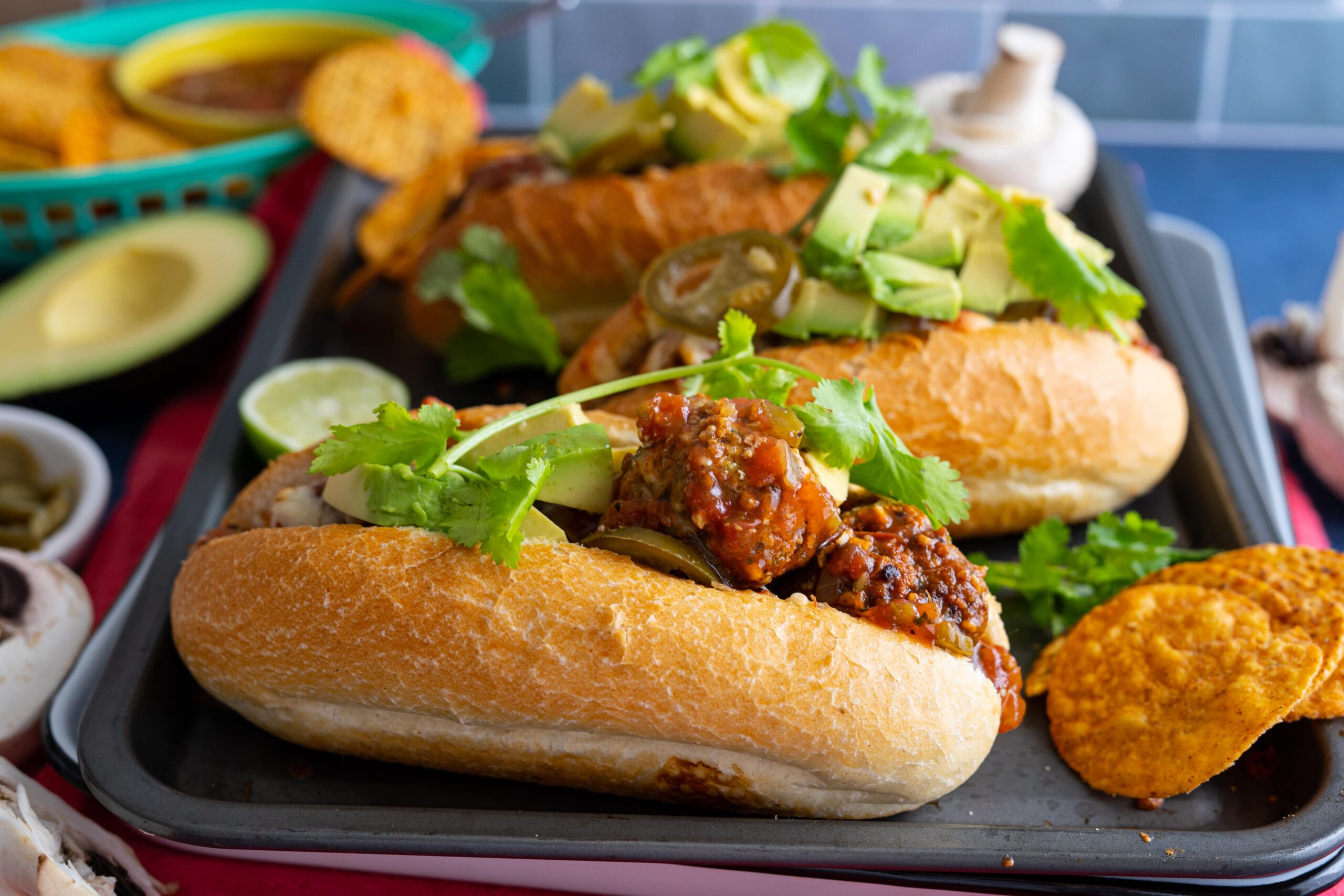 Pork & Mushroom Blended Mexican Meatball Subs | Blenditarian