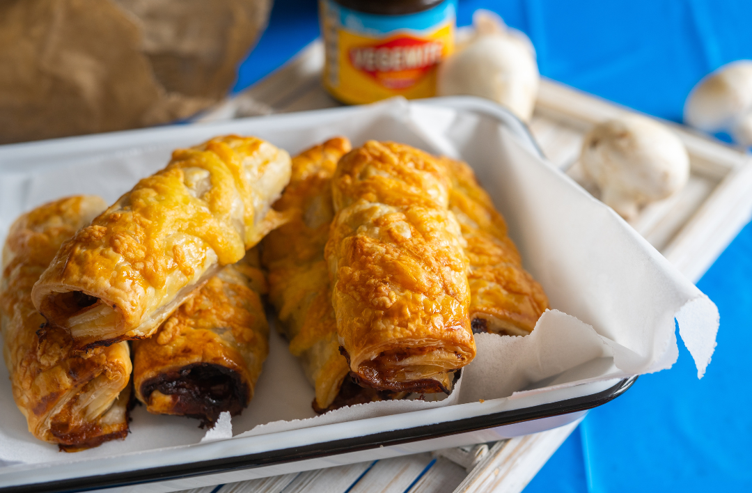 Cheese and Vegemite Sausage Rolls with Blended Beef and Mushrooms ...